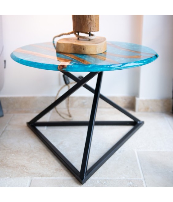 Meuble : Table Basse en Bois Flotté et Résine Epoxy | World's Art